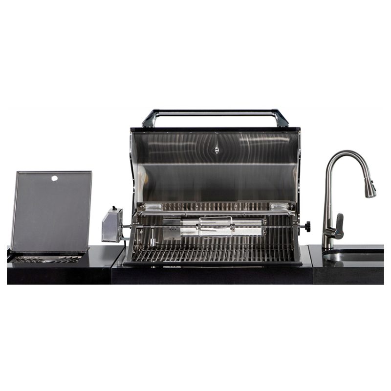 CAESAR 6 BLACK EDITION מטבח חוץ מודולרי מנירוסטה שחורה | - פסגת החשמל